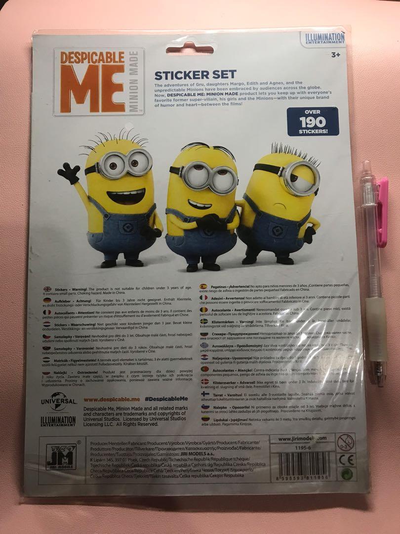 Despicable Me Sticker Set, Hobbies & Toys, Stationary & Craft, Other ...