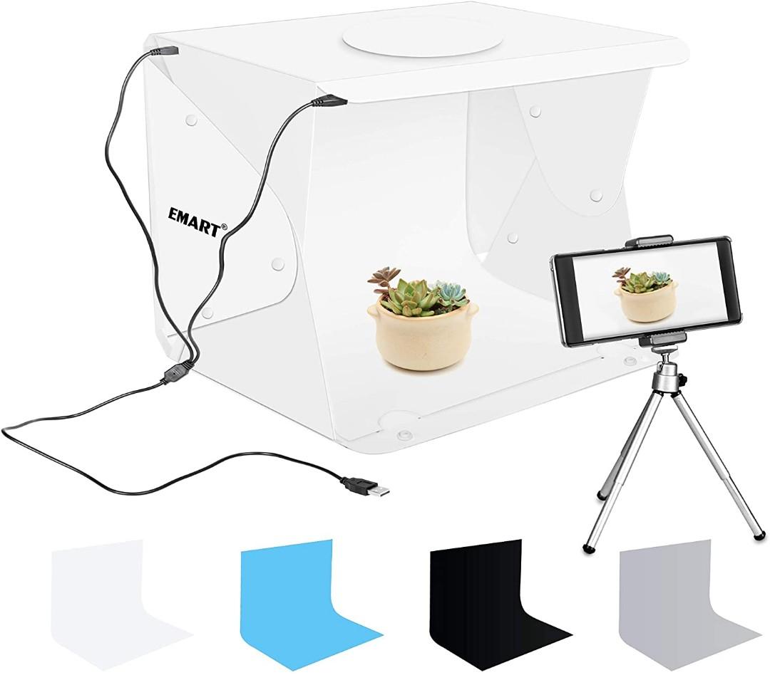 EMART 35X40cm Photography Table Top Light Box 52 LED Portable Photo ...
