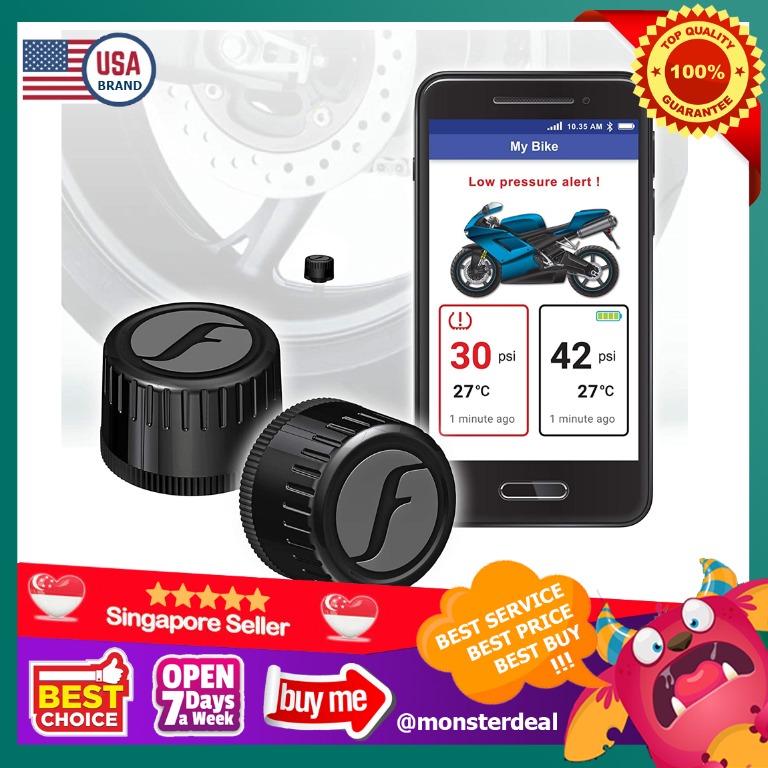 FOBO Bike 2 tire Pressure Monitoring System (Black) – External Monitor ...