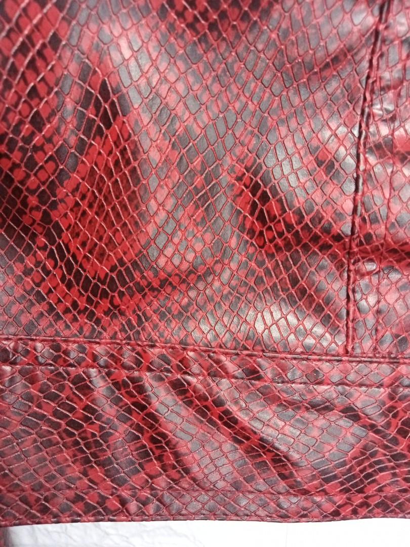 Fuda faux snake skin leather jacket, Fesyen Wanita, Pakaian Wanita ...