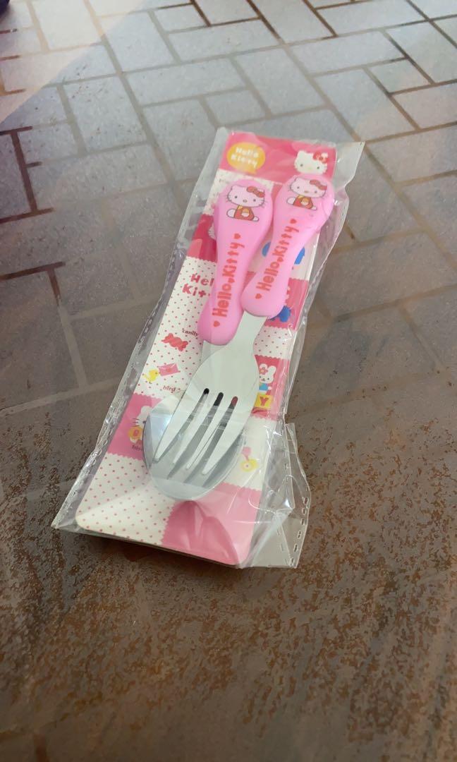 Hello Kitty Kids Fork and Spoon, Babies & Kids, Baby Nursery & Kids ...