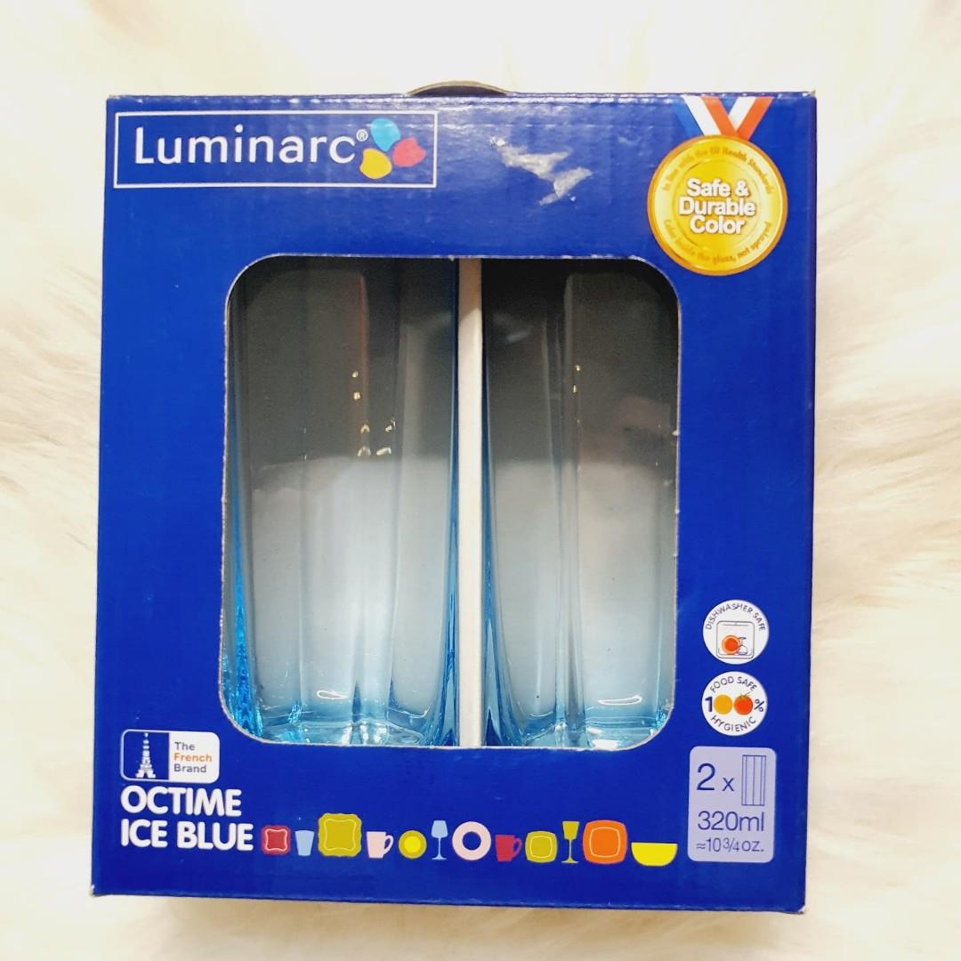 LUMINARC OCTIME GLASS 2PC SET, Furniture & Home Living, Kitchenware ...