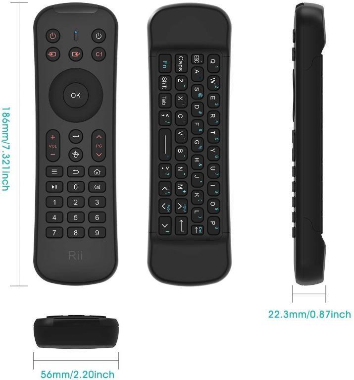 (M3268) Rii MX6 Air Mouse Controller, Mini Wireless Keyboard and IR ...