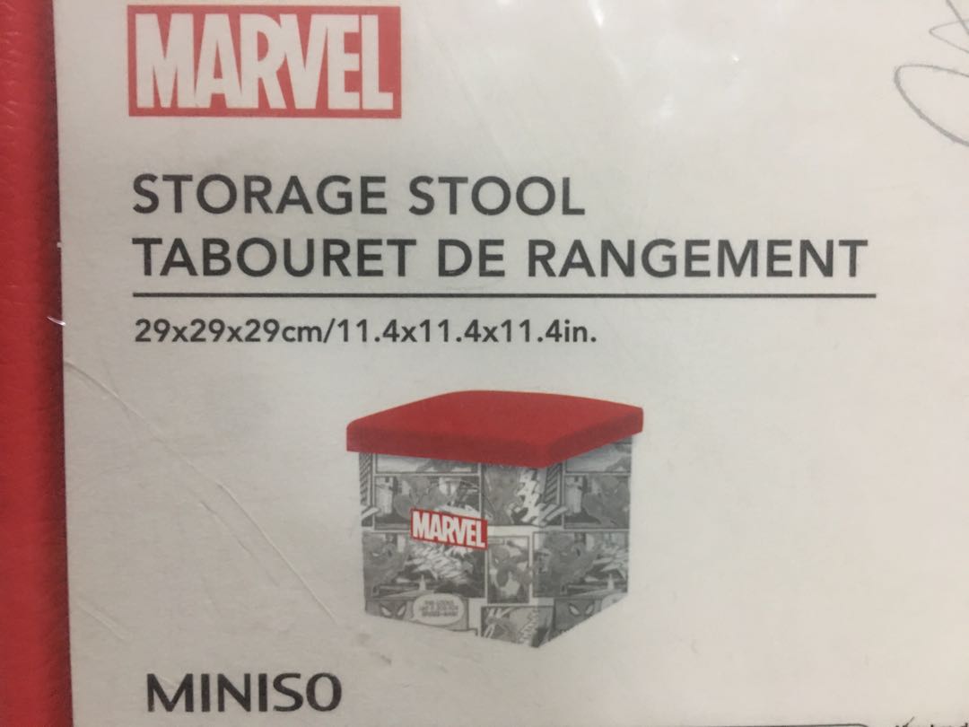 MINISO Foldable Heavy Duty Spiderman Marvel Storage Stool or Chair with ...