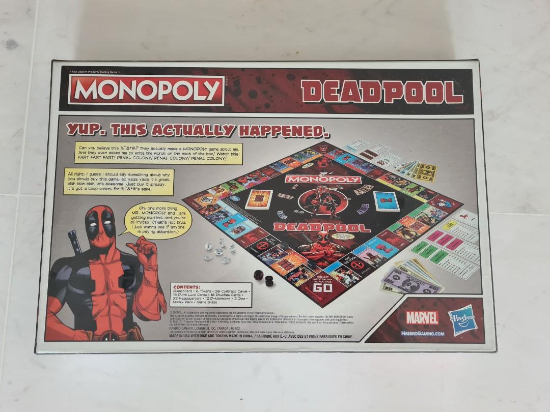 Monopoly Deadpool Edition Marvel, Hobbies & Toys, Toys & Games on Carousell