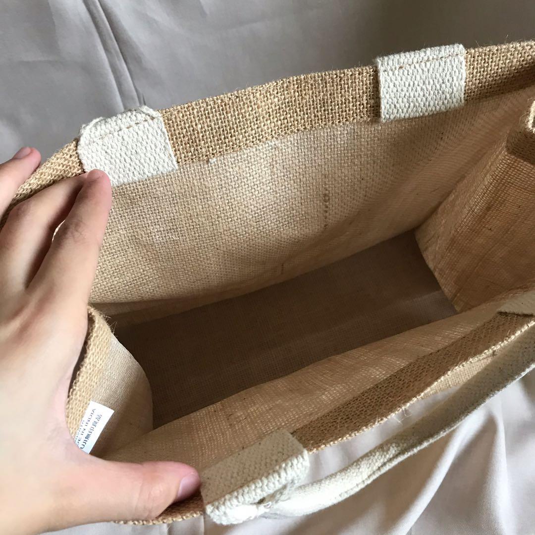 Muji Small Sized Jute bag, Women's Fashion, Bags & Wallets, Tote Bags ...