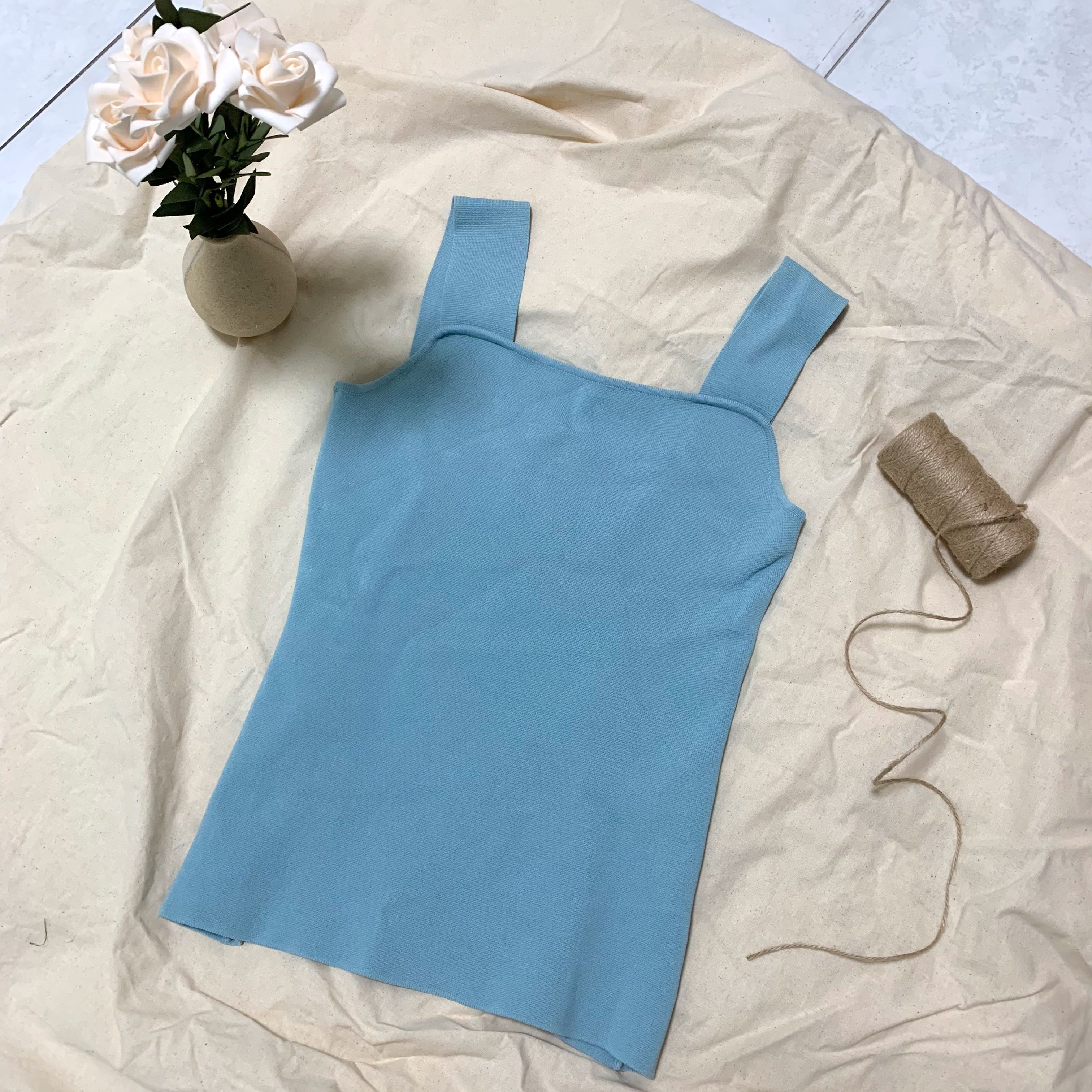 OSN Cable knit square neck top, Women's Fashion, Tops, Sleeveless on ...