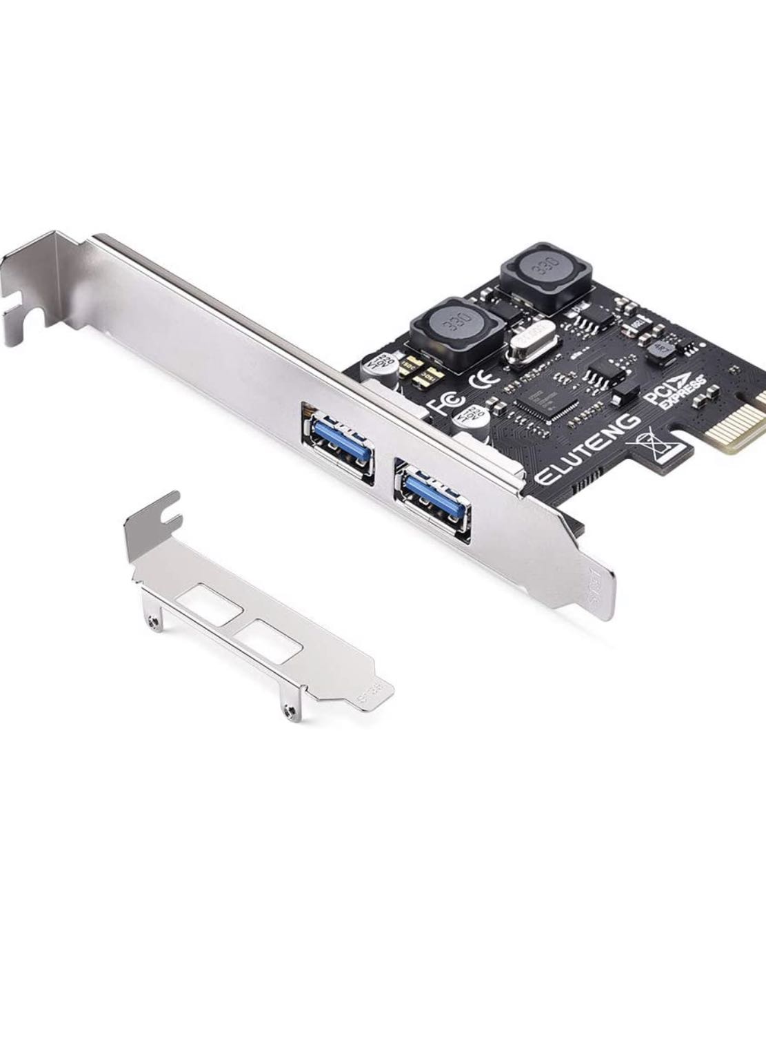 PCIE USB 3.0 Card, ELUTENG 2 Ports PCI Express to USB Expansion Card ...