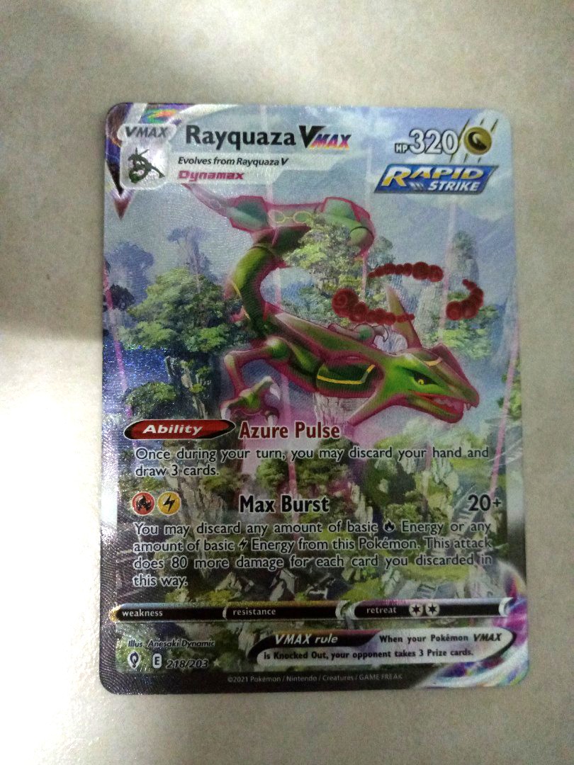 Rayquaza Vmax(alternate full art), Hobbies & Toys, Memorabilia ...