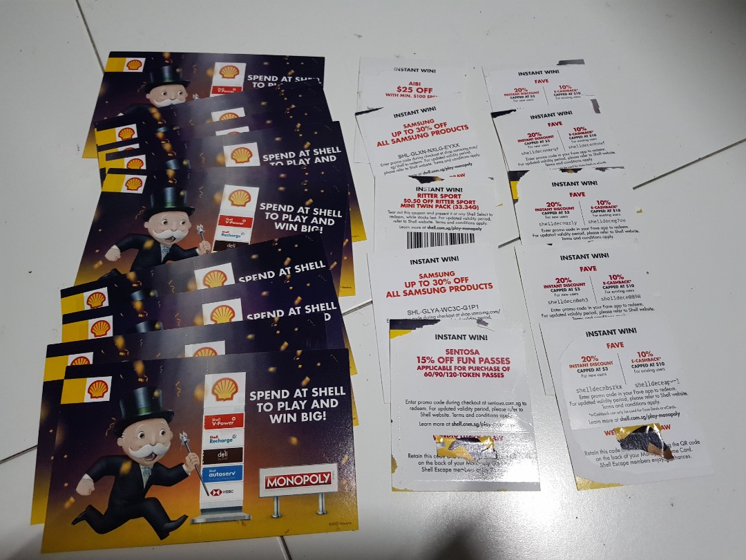 Shell Monopoly , Lucky draw, Hobbies & Toys on Carousell