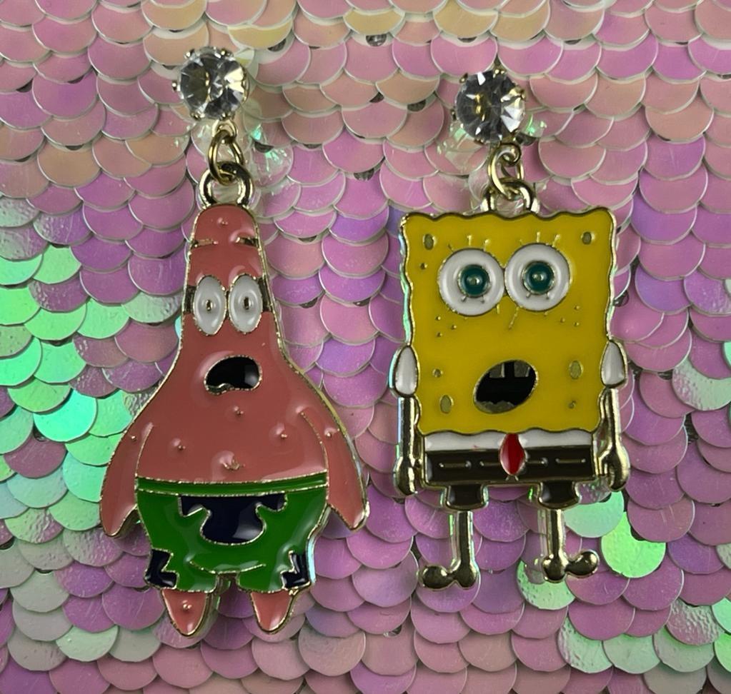 Spongebob Squarepants Earrings, Women's Fashion, Jewelry & Organisers ...