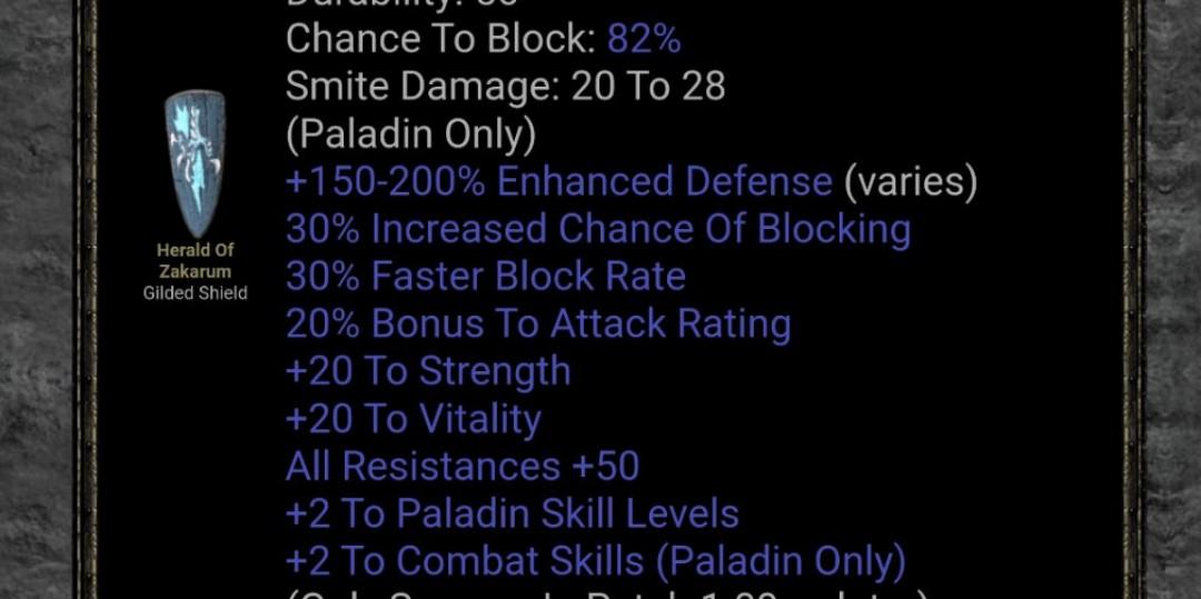 Unid Herald Of Zakarum Glided Shield Diablo 2 Resurrected D2R (PC/PS4 ...