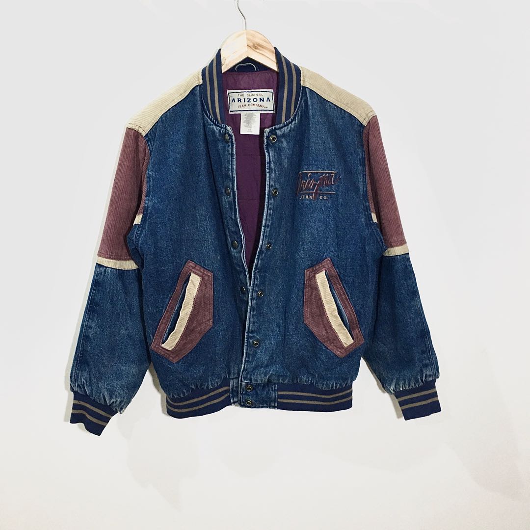 Vintage Arizona Jeans Co. Denim Varsity Jacket, Men's Fashion, Coats ...