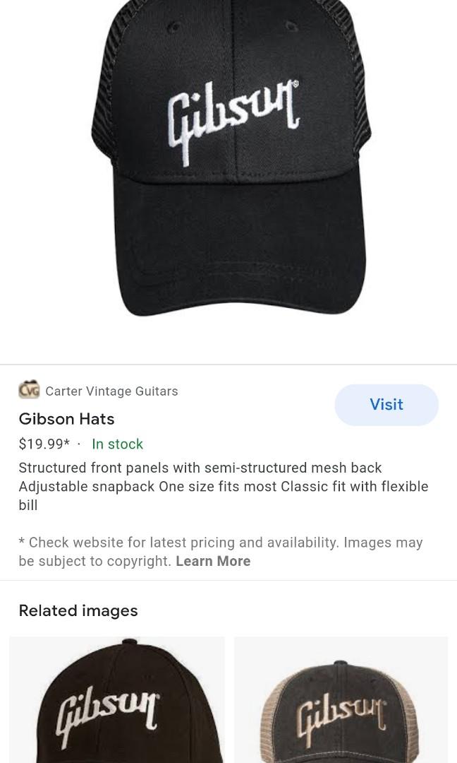 Vintage Gibson Guitar Cap 1, Hobbies & Toys, Memorabilia & Collectibles ...