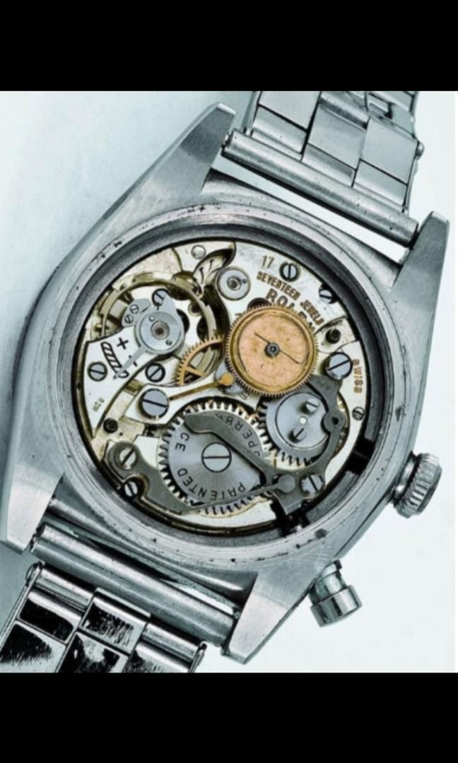 (30)c1930 ROLEX zerograph 17 JEWELS Ref:3346 single button monopusher ...