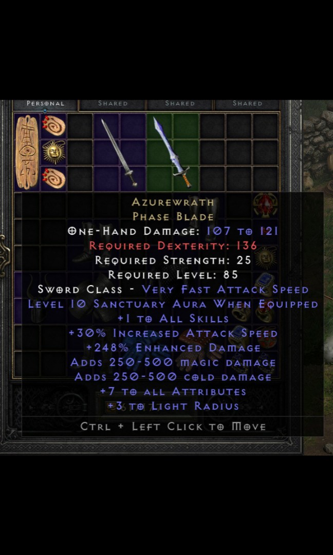 Diablo 2 resurrected azurewrath unique phaseblade d2r, Video Gaming ...