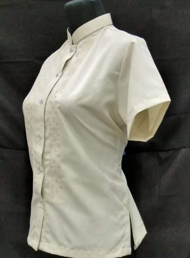 LADIES OFFICE BARONG Cream, Women's Fashion, Tops, Others Tops on Carousell
