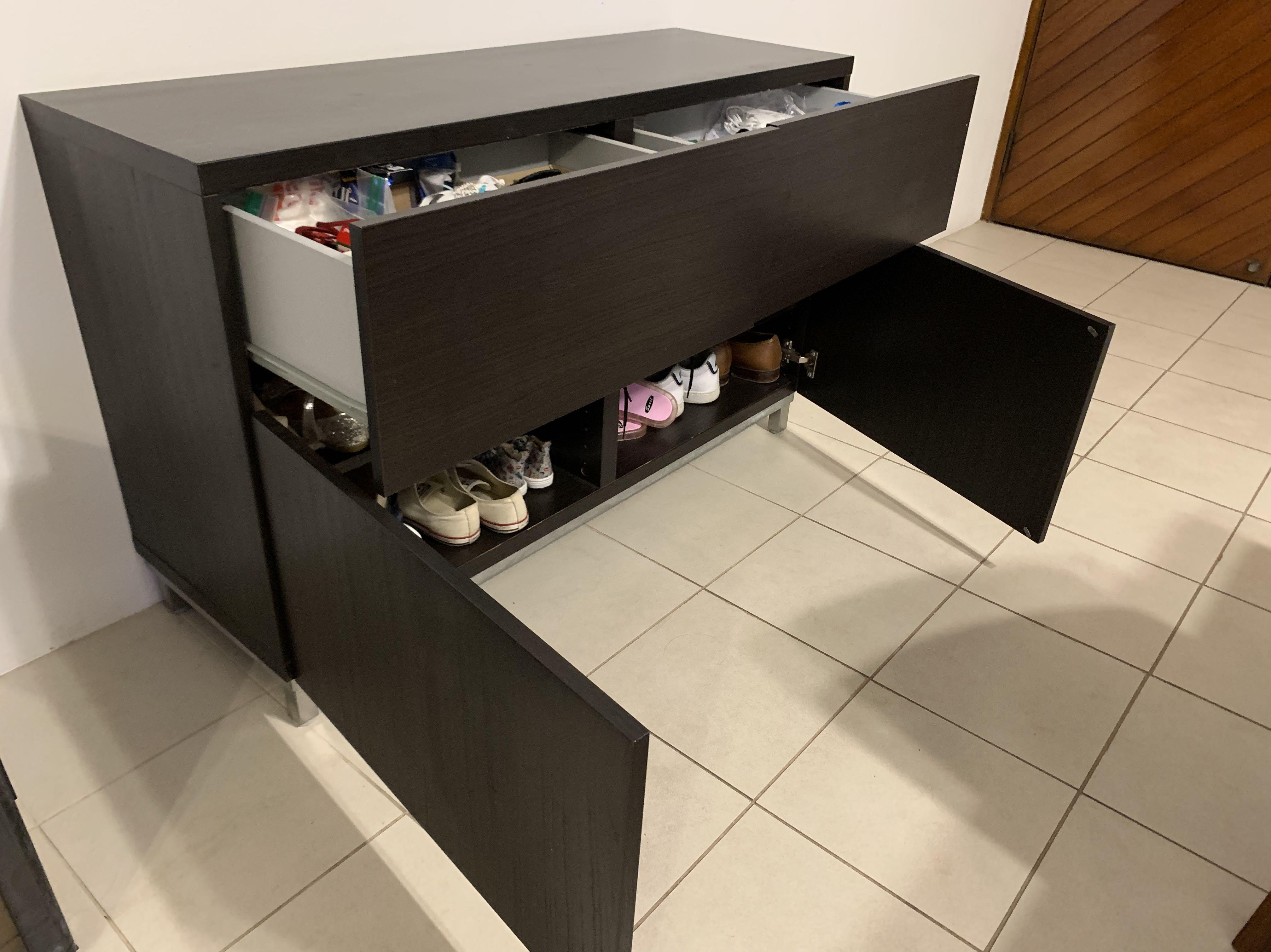 IKEA dark brown shoe rack, Furniture & Home Living, Furniture, Shelves ...