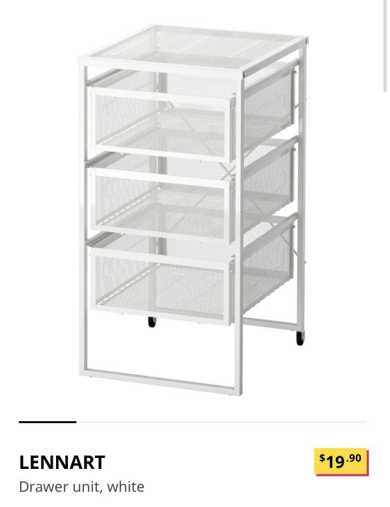 IKEA LENNART drawer unit white, Furniture & Home Living, Furniture ...