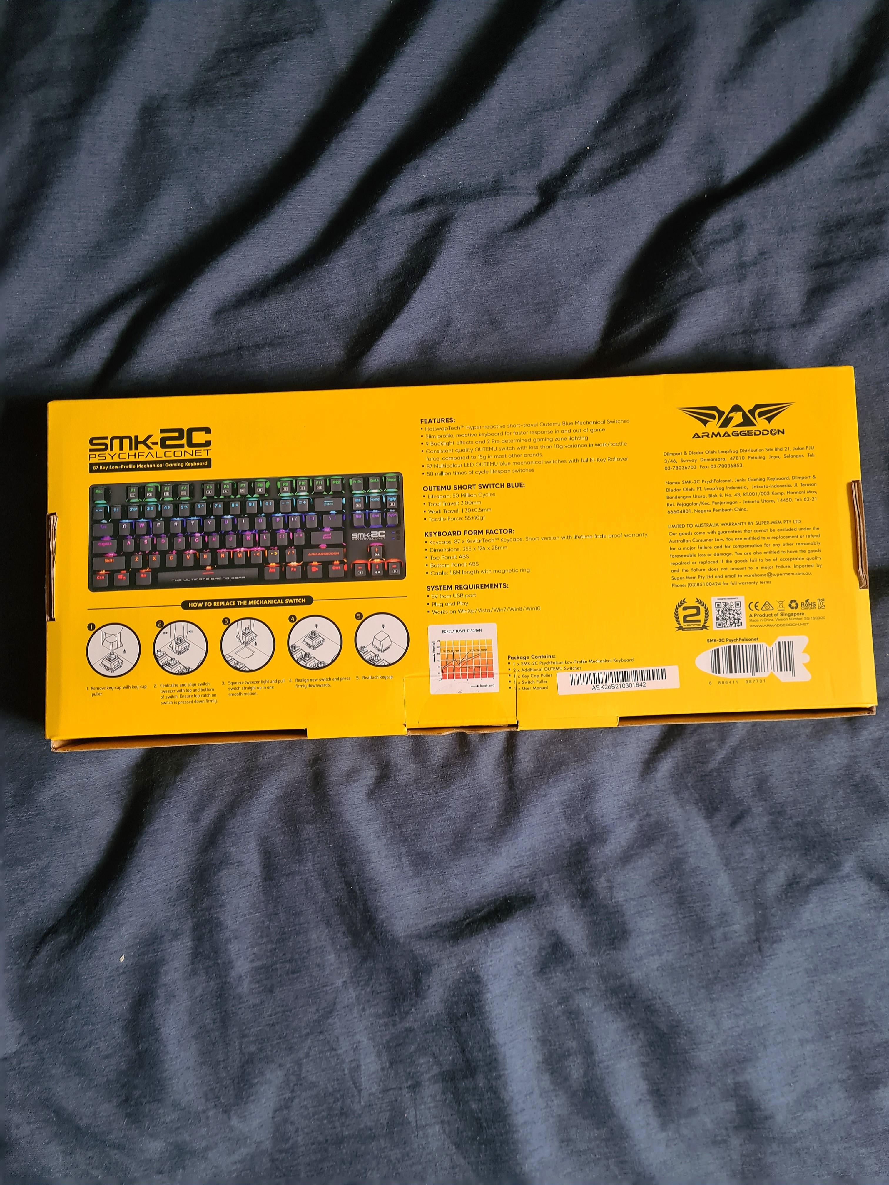 Mechanical Keyboard Armageddon Blue Switch with Detachable Cable ...