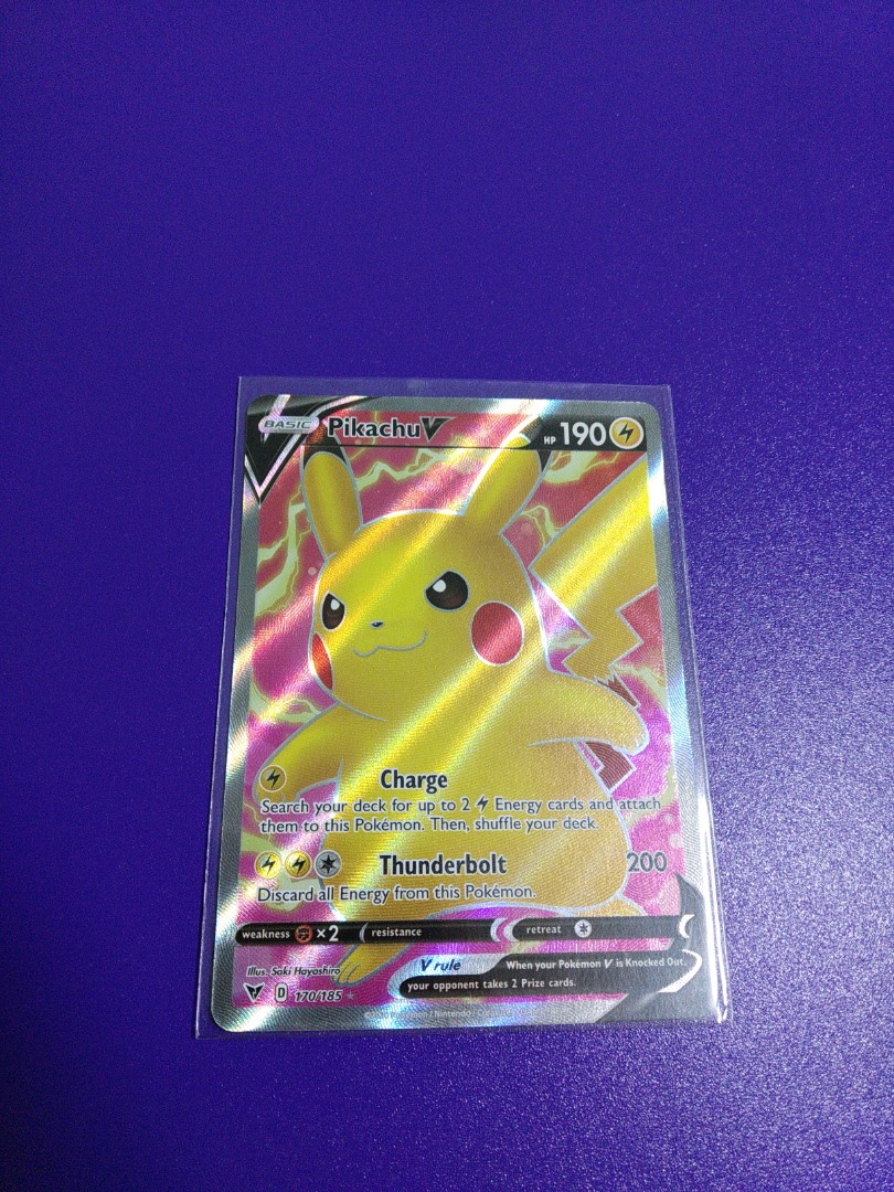 Pokemon TCG Pikachu V Full Art Ultra Rare - SS4 Vivid Voltage, Hobbies ...