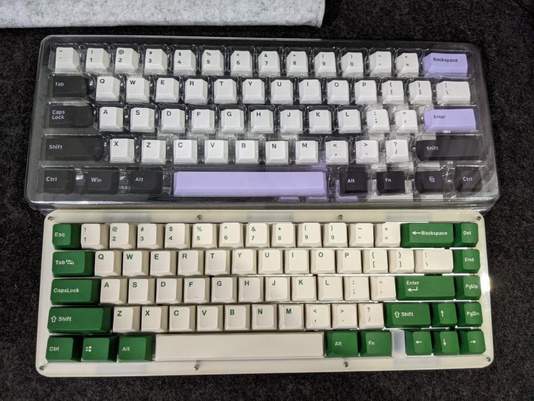 Squishy65 hotswap mechanical keyboard with free keycaps; Purple Crystal ...