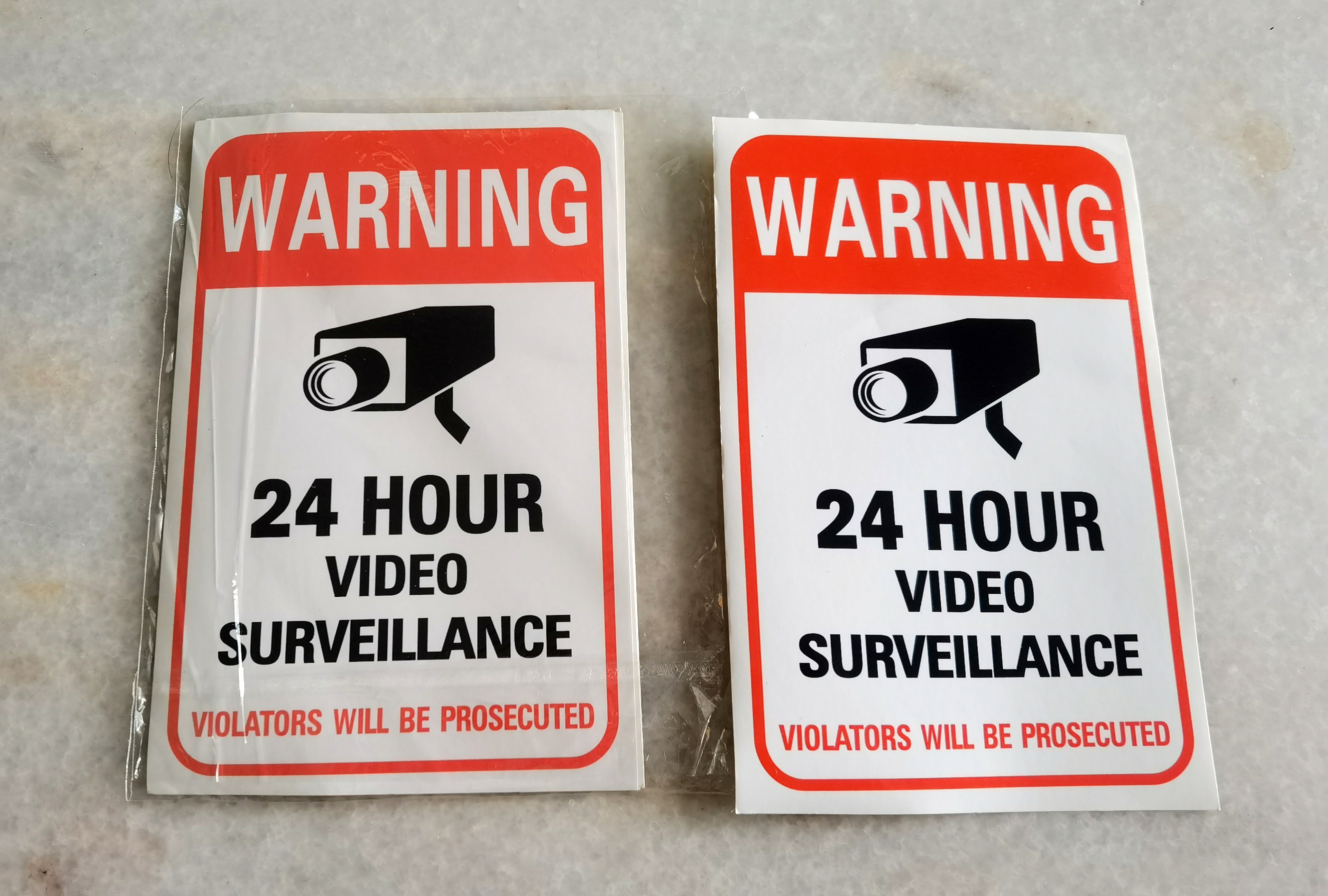 Video Surveillance Stickers Sign, Furniture & Home Living, Security ...