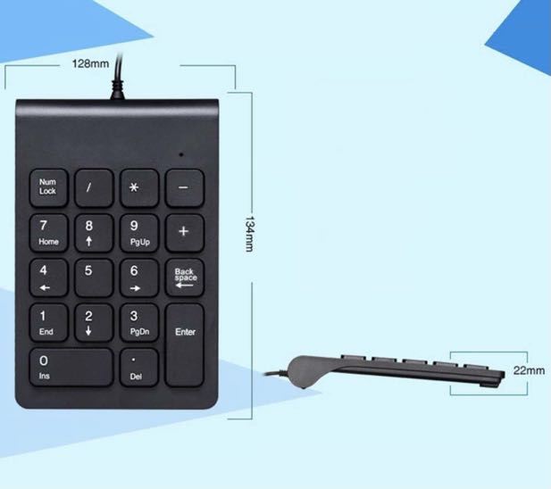 2.4G Keyboard Numeric Keypad 18 Keys Number Pad for Laptop PC Notebook ...