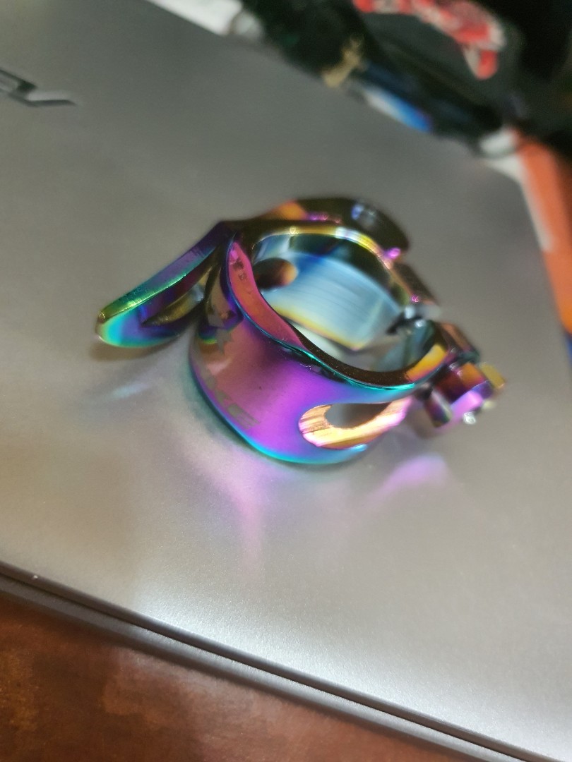 31.8mm oil slick quick release seat post tube clamp for bicycles / mtb ...