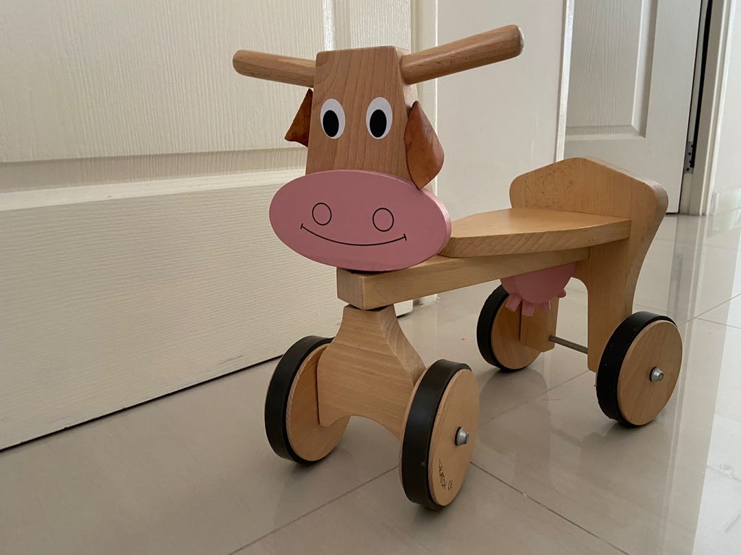 4 wheeled Wooden cow bike for toddlers, Babies & Kids, Going Out ...