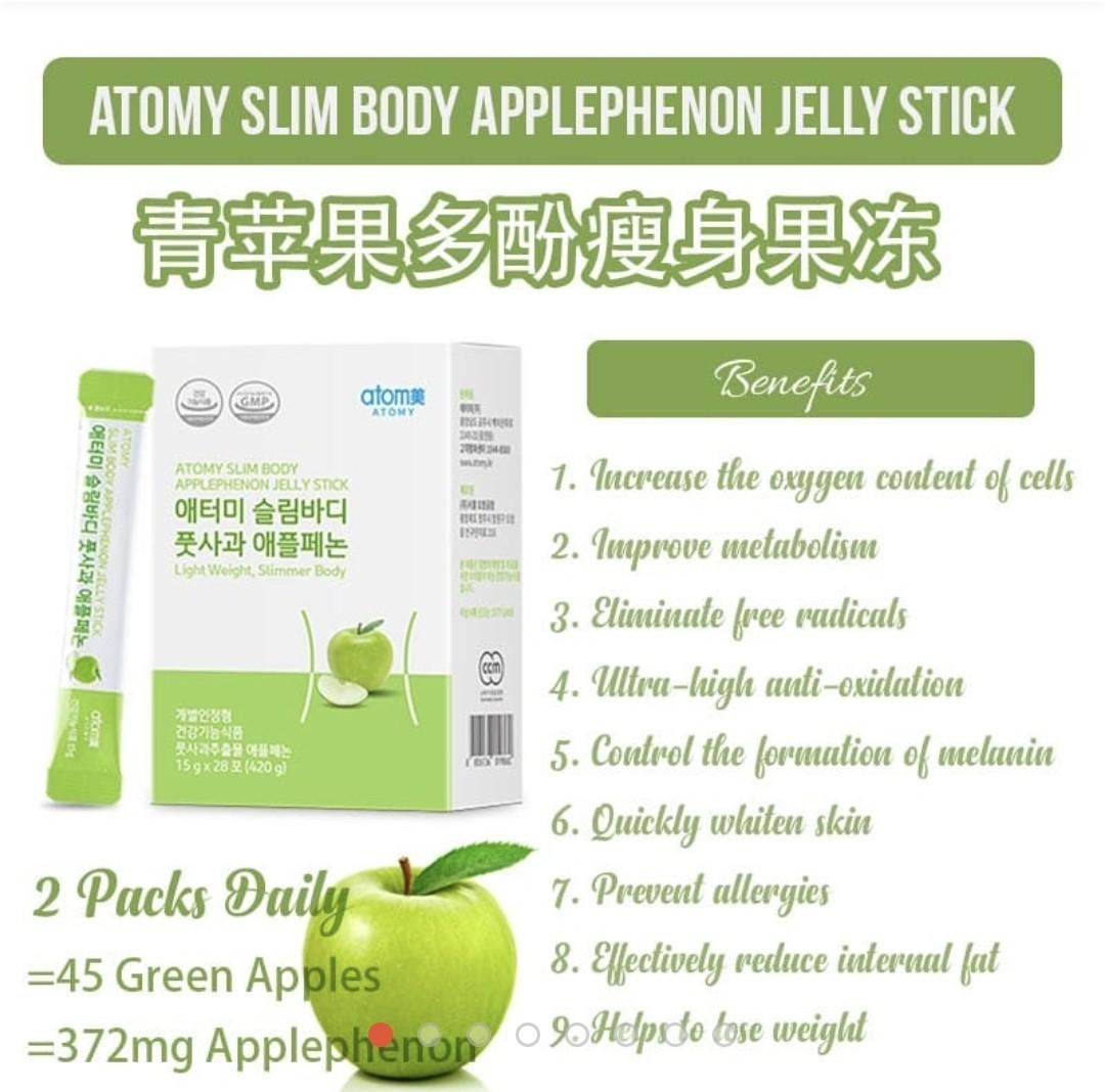 [READY STOCK IN SG] Atomy Slim Body Applephenon Jelly Stick, Health ...