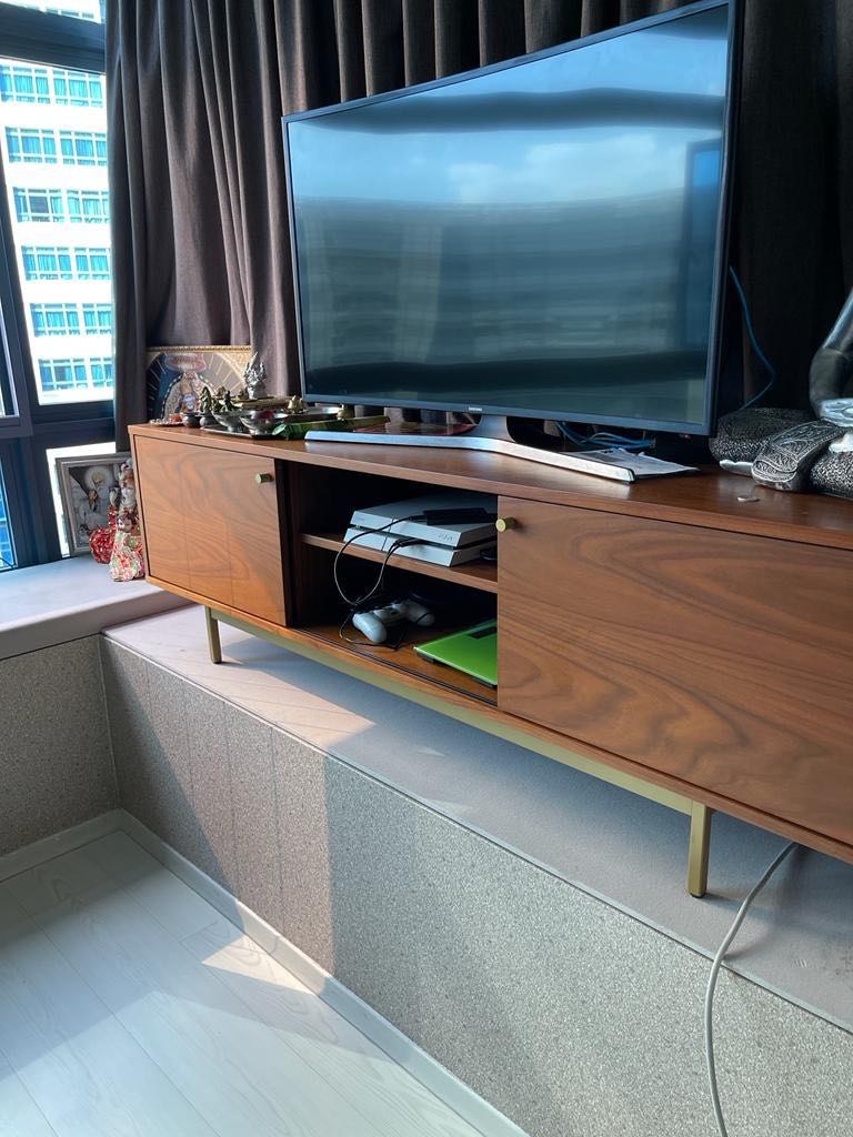 Casterly TV unit teak colour, Furniture & Home Living, Furniture, TV ...