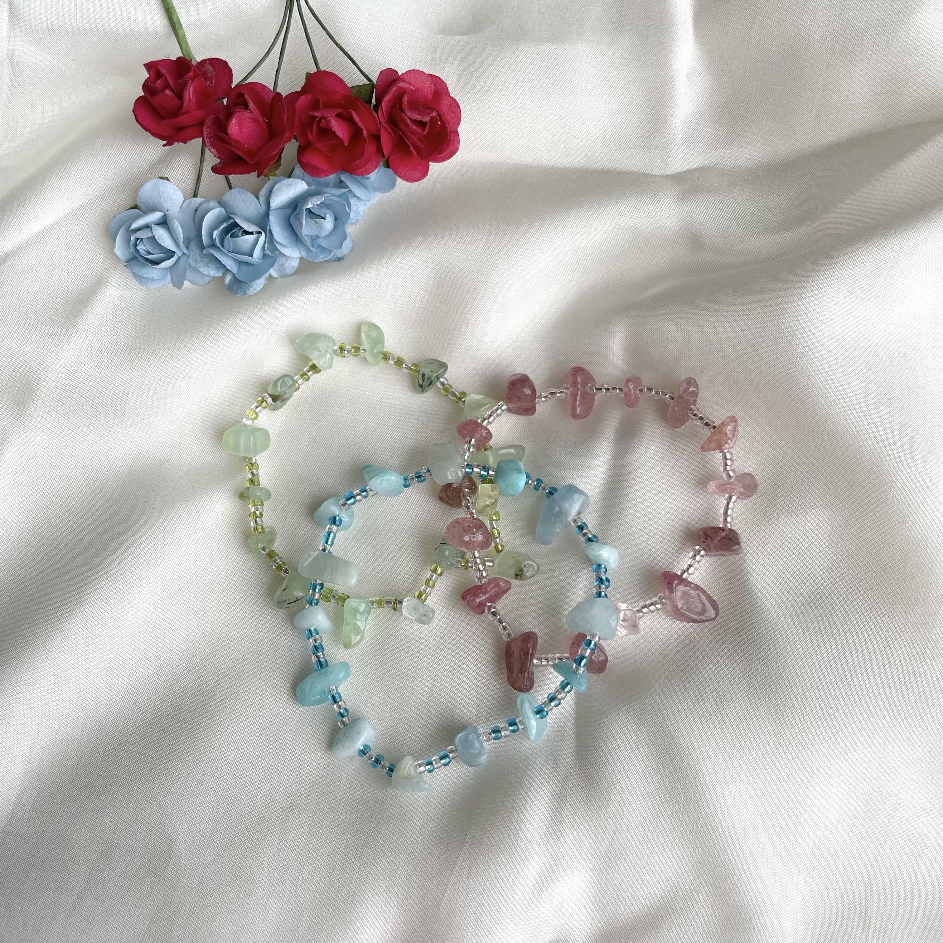 cottagecore beaded bracelet with crystals, Women's Fashion, Jewelry ...
