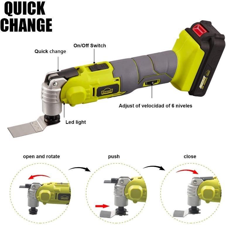 DEWINNER 20V Oscillating Multi-Tool Lithium-Ion Cordless with LED ( 2x ...