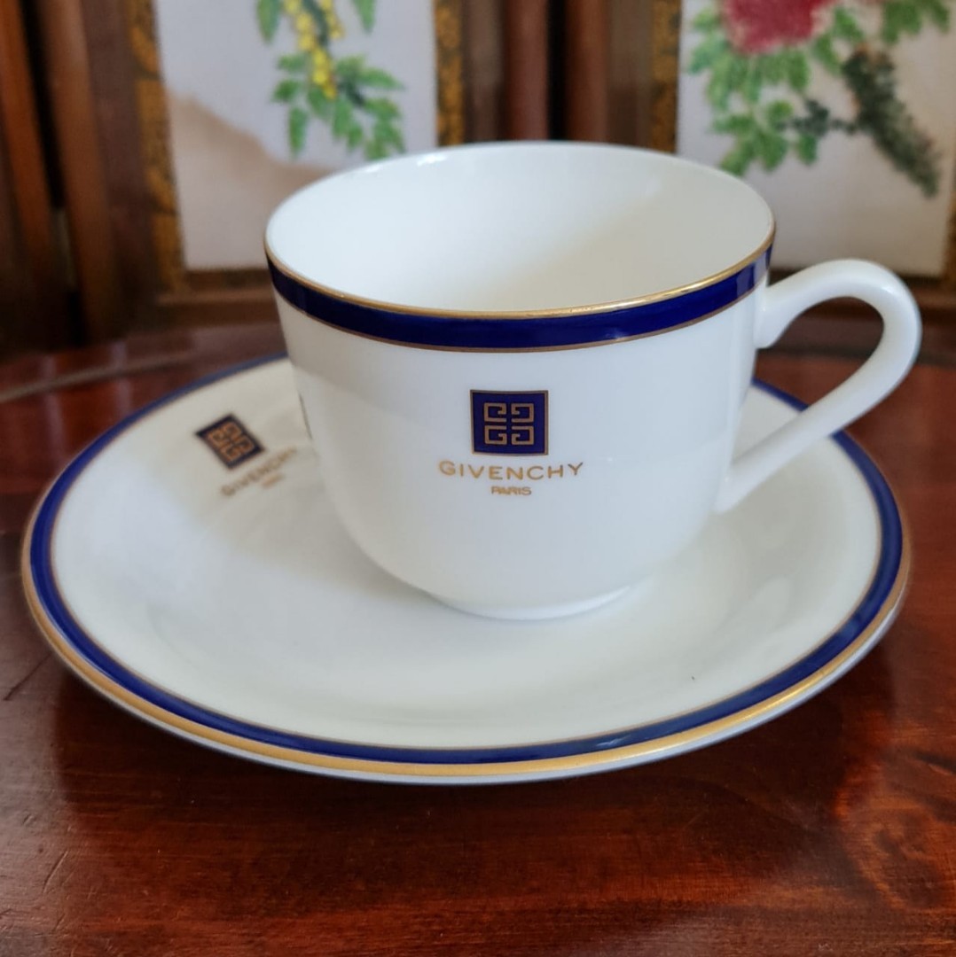 Givenchy Royal blue moon series cup with plate, Furniture & Home Living ...