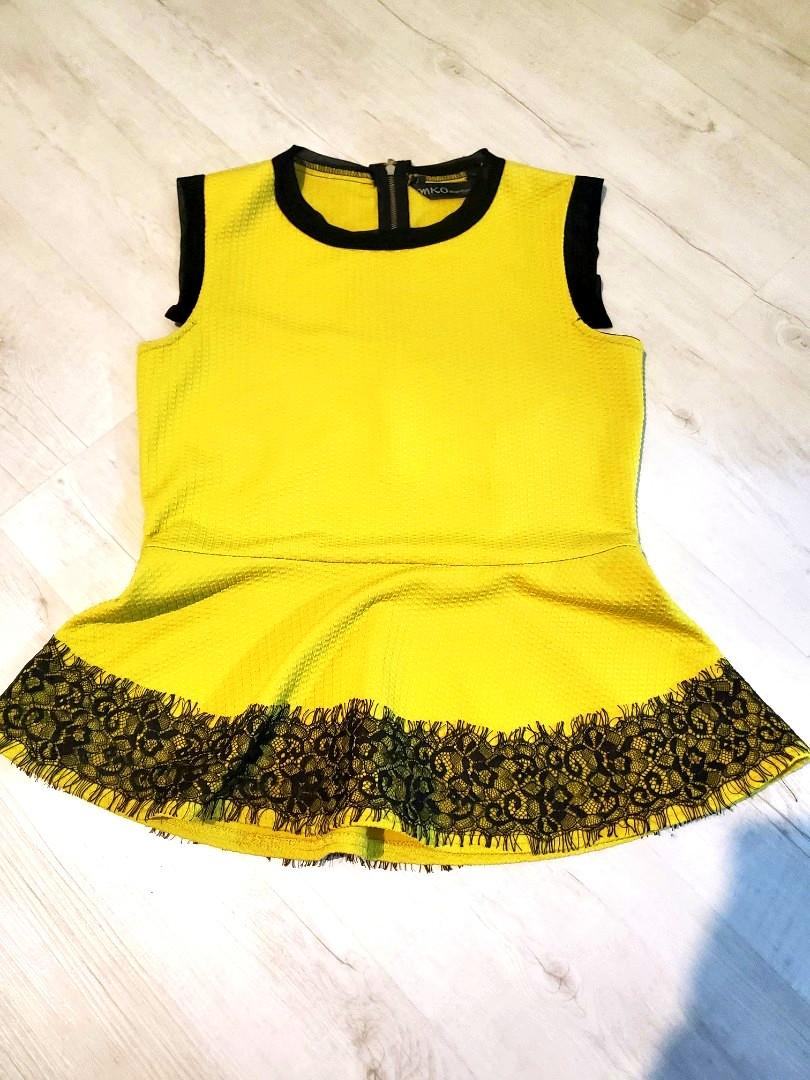 Green Yellow Top #ToaPayohMRT, Women's Fashion, Tops, Blouses on Carousell