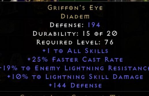 Griffon's eye diadem diablo 2 resurrected d2r, Video Gaming, Gaming ...