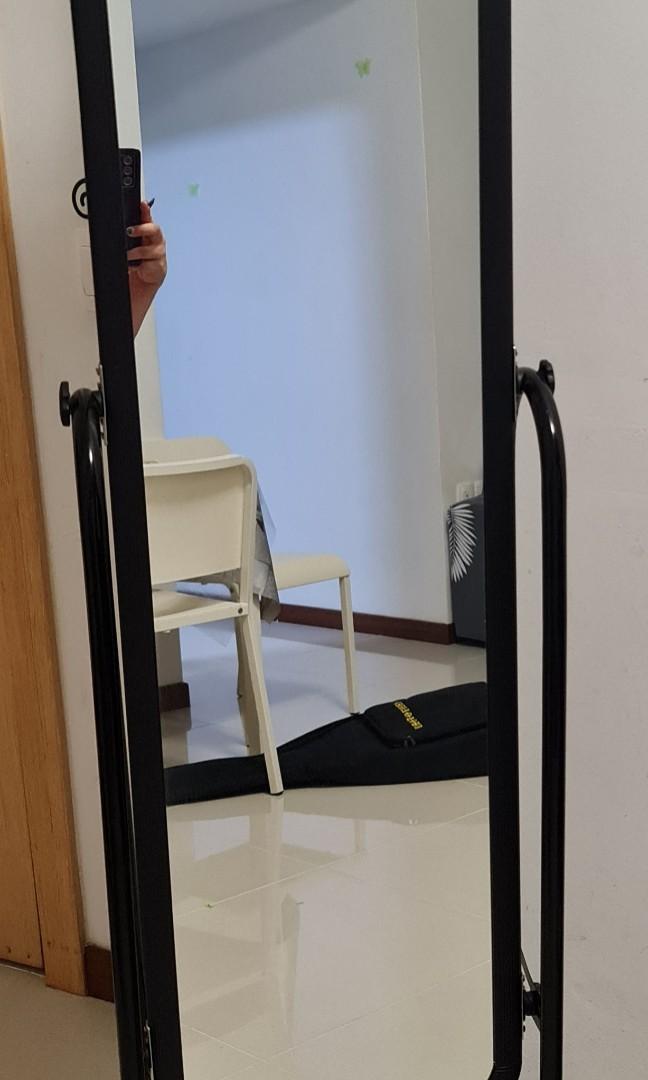 Life-sized Mirror with wheels and stand, Furniture & Home Living, Home ...