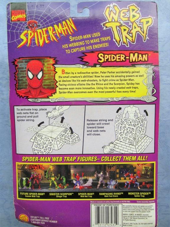 Marvel Spider-Man Web Trap Toy Biz 1997, 興趣及遊戲, 玩具 & 遊戲類 - Carousell