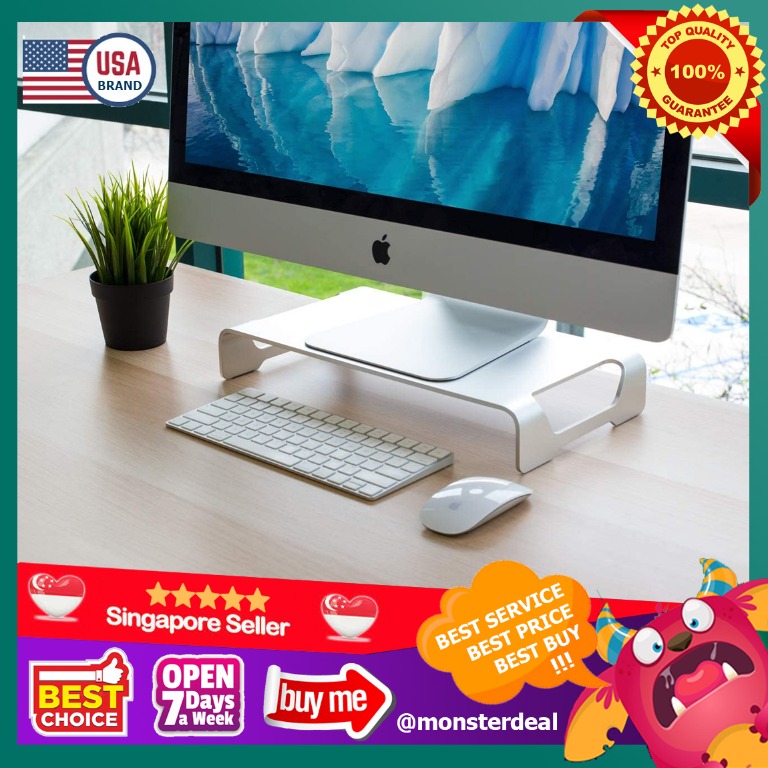 Mount-It! Aluminum Monitor Stand For iMac - Wide Unibody Monitor Riser ...