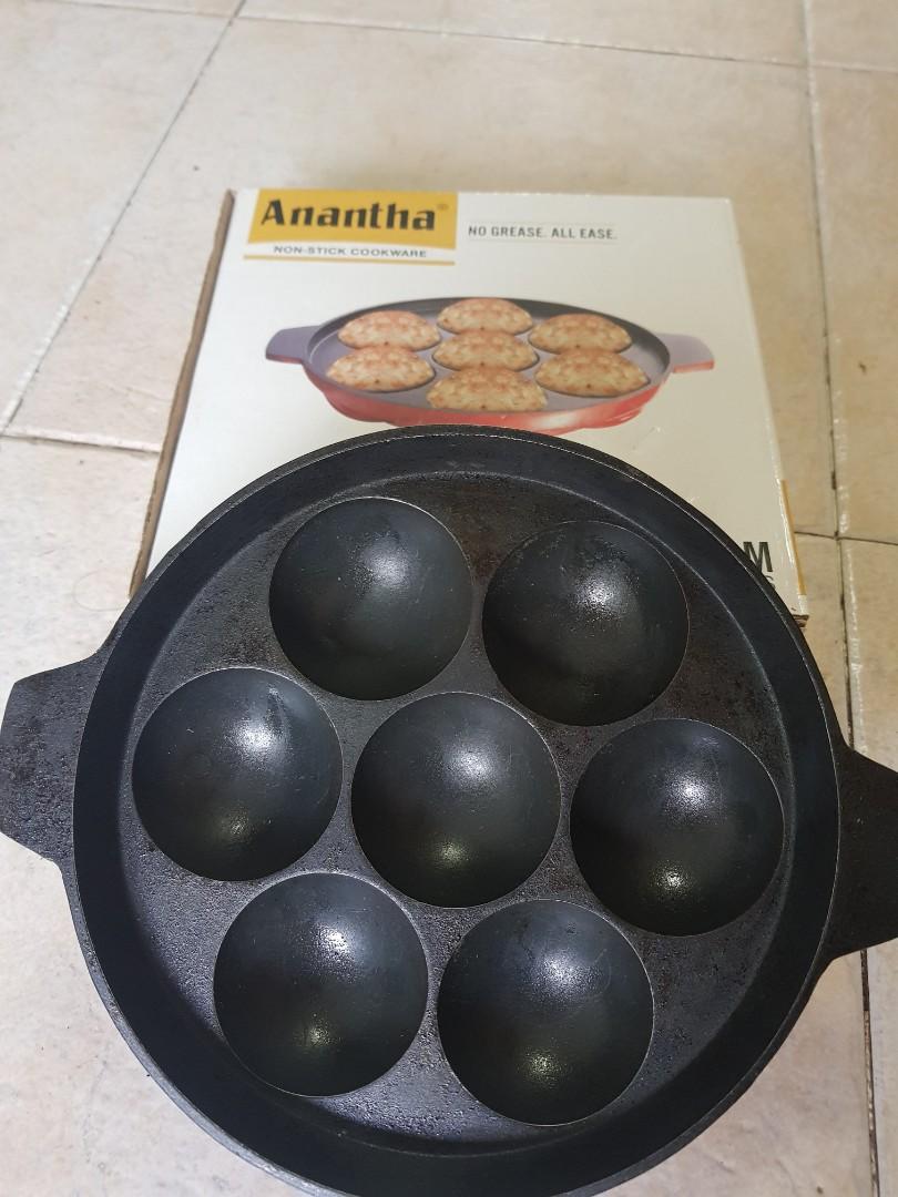 Non stick Kuli Paniyaram pan / Paniyarakal / Egglet Pan / Appam Patra ...
