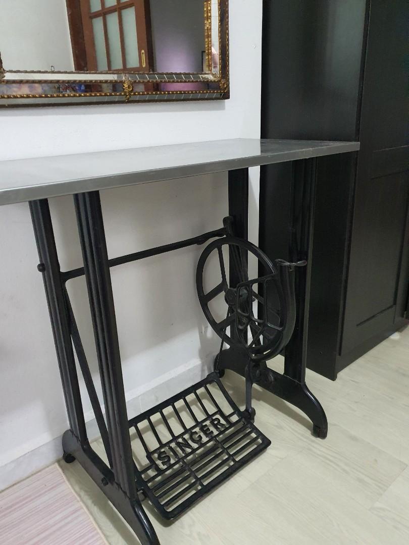 Sewing machine leg table, Furniture & Home Living, Furniture, Other ...