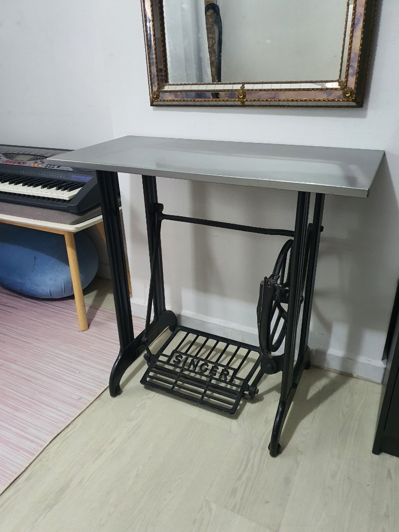 Sewing machine leg table, Furniture & Home Living, Furniture, Other ...
