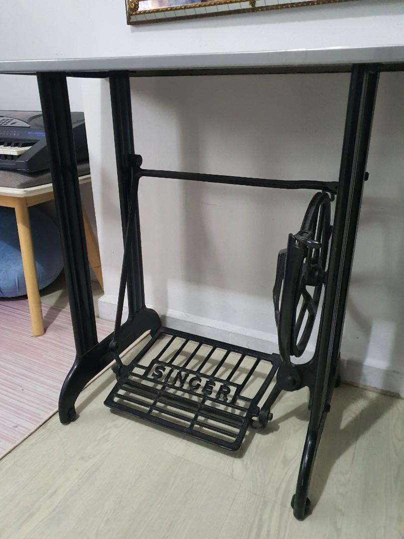 Sewing machine leg table, Furniture & Home Living, Furniture, Other ...