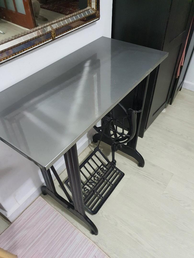 Sewing machine leg table, Furniture & Home Living, Furniture, Other ...
