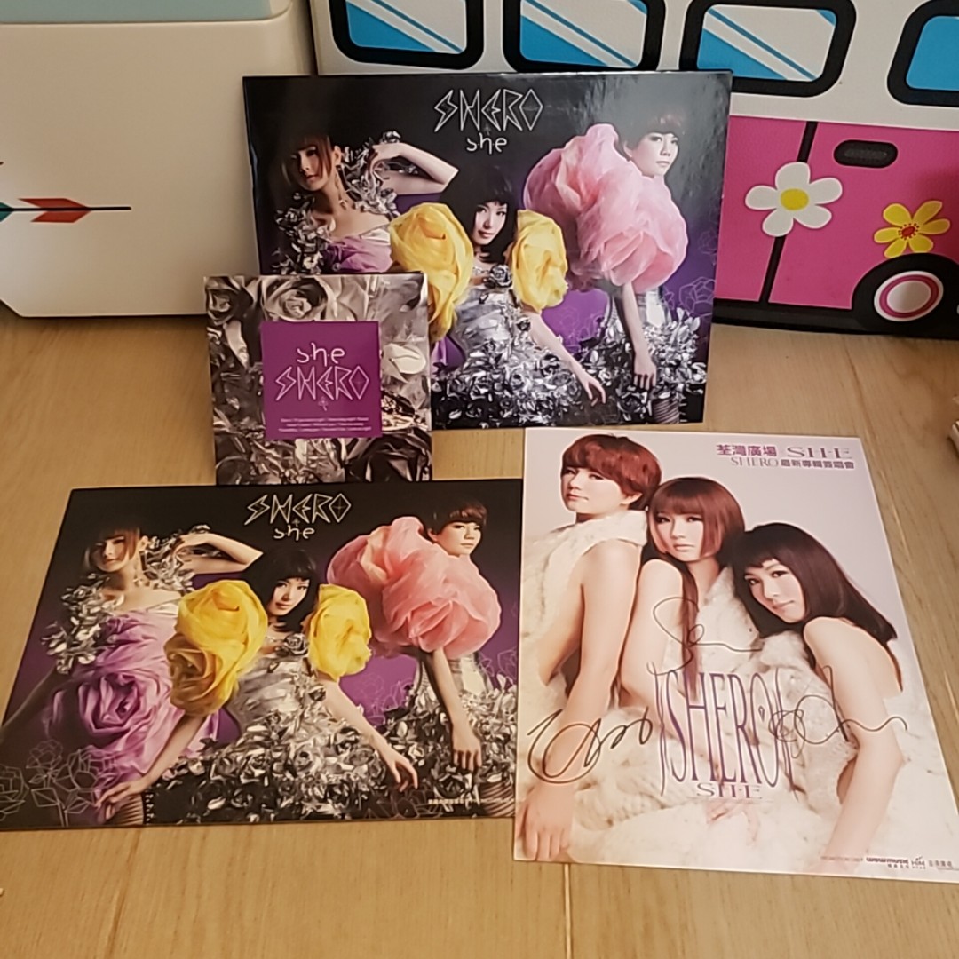 S.H.E [SHERO-華麗絢爛版] CD+DVD+簽名板, 興趣及遊戲, 音樂、樂器 & 配件, 音樂與媒體 - CD 及 DVD - Carousell