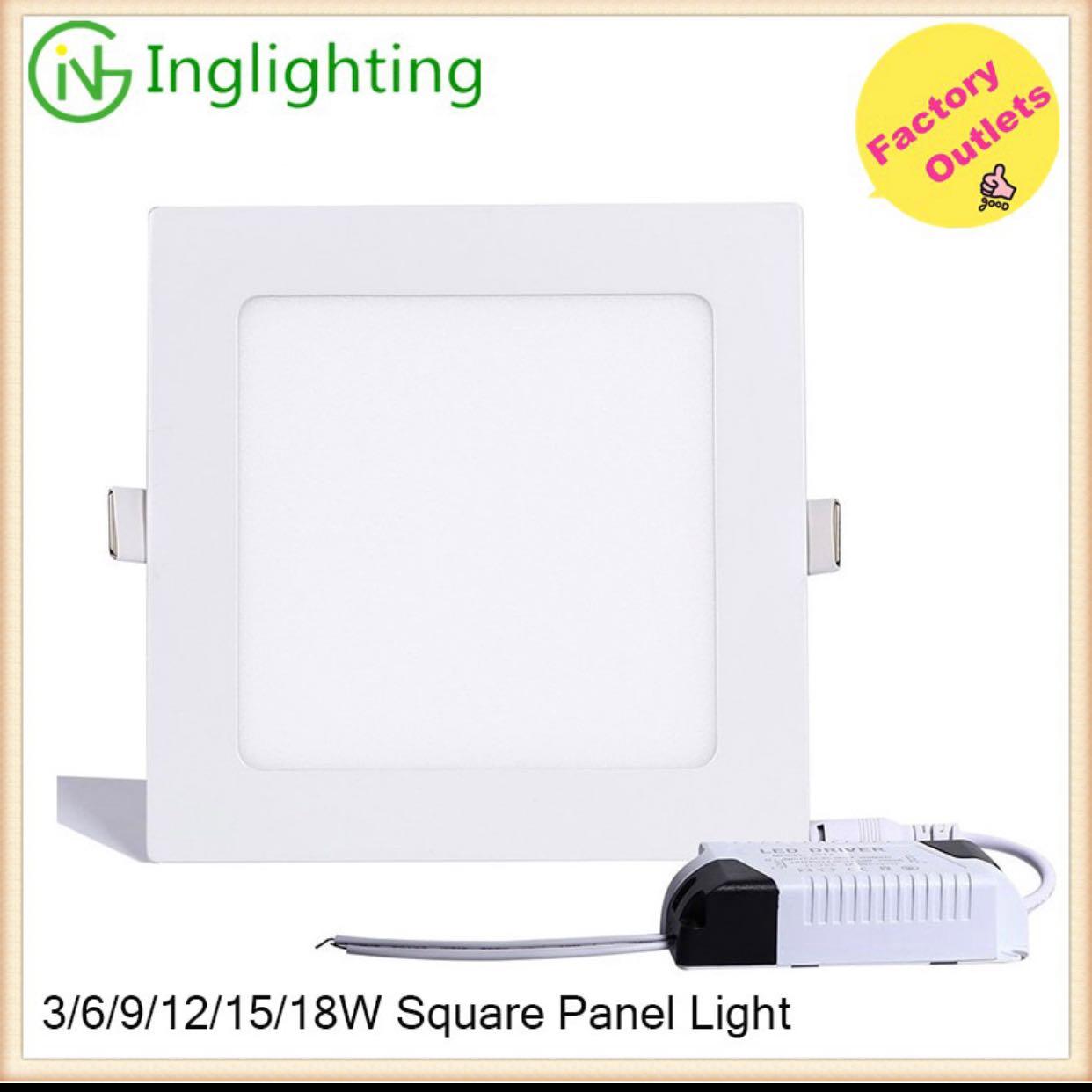 LED Square Panel Ceiling Lights (Warm White, 15W, 19cm by 19cm ...