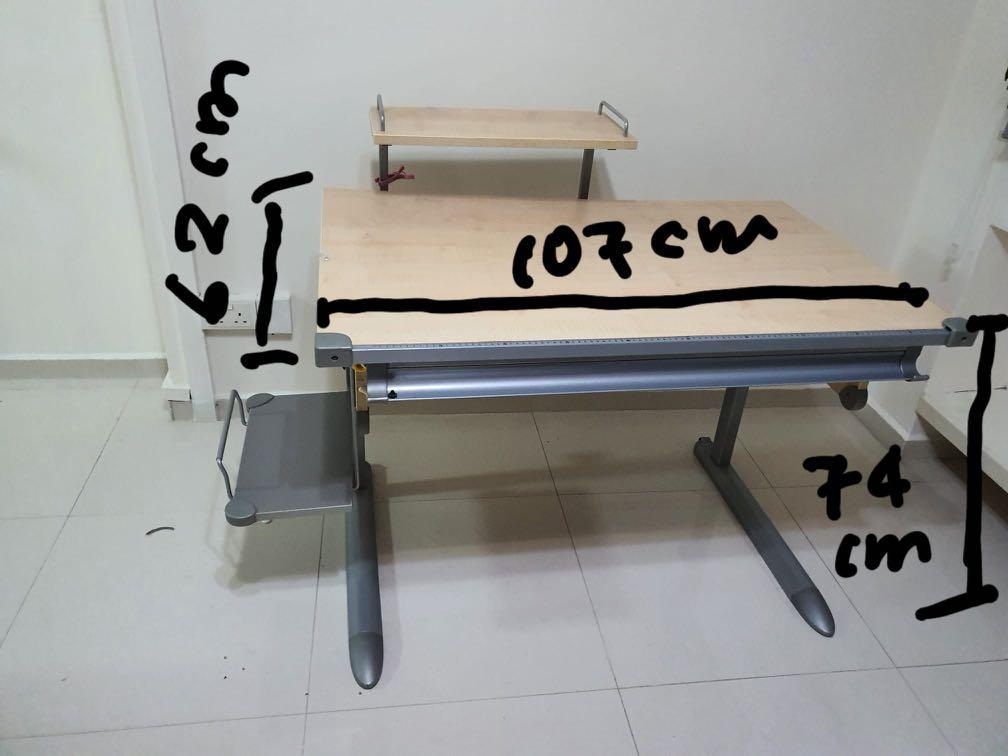 Study table (adjustable height), Furniture & Home Living, Furniture ...