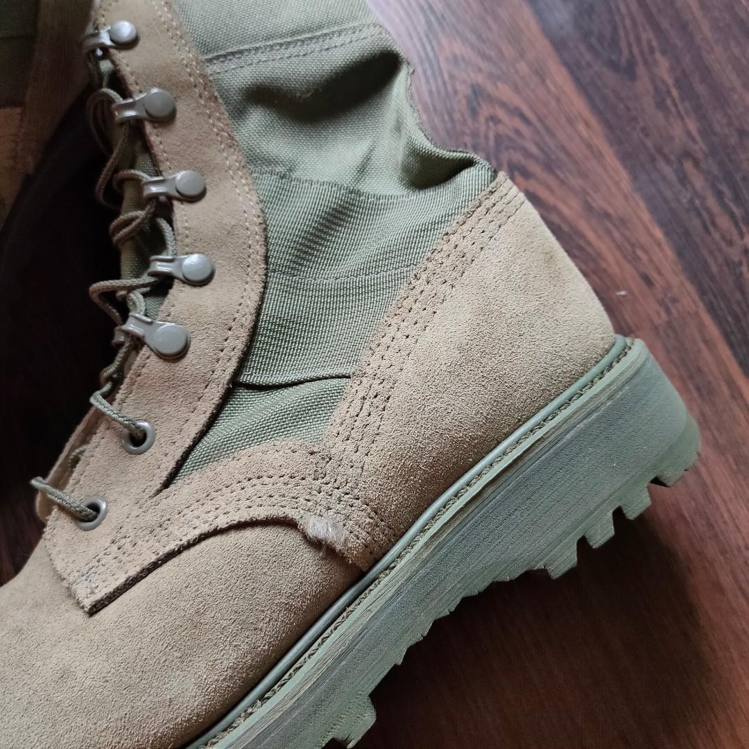 UFCW COMBAT BOOTS Sage Green Leather Steel Toe, Men's Fashion, Footwear ...