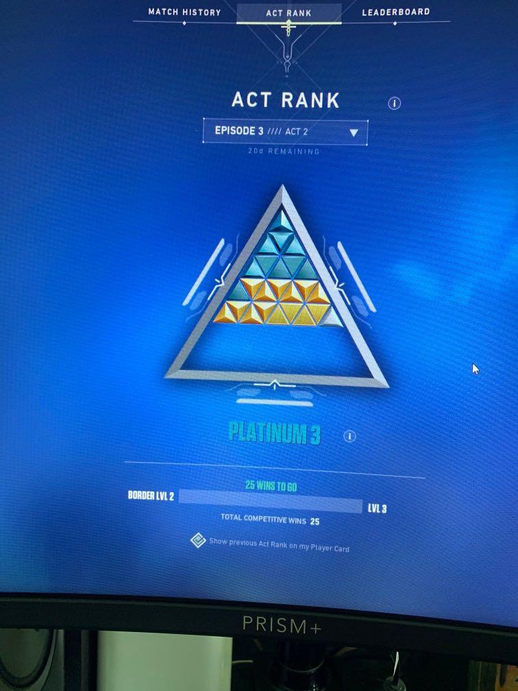 Valorant Plat 3 Account, Video Gaming, Gaming Accessories, Game Gift ...